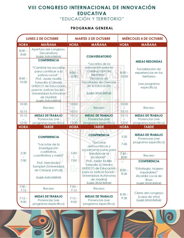 Programa congreso internacional - Universidad La Gran Colombia - Sede Bogotá